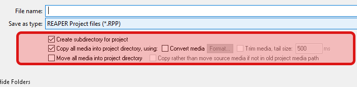 Consolidate or Share Reaper Project